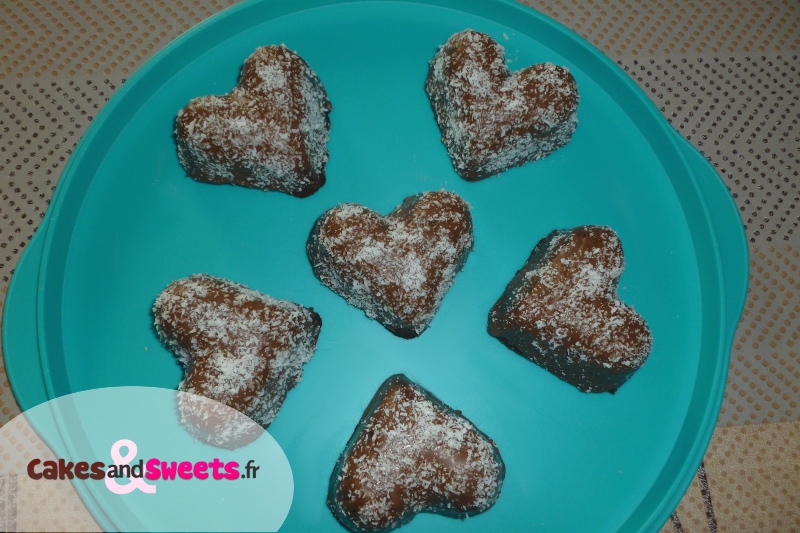 Coeurs chocolat noix de coco, Saint-Valentin - CakesandSweets.fr